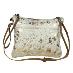 myra bags sassy leather crossbody gold fleck