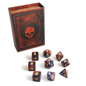 infinite black elder dice: mark of the necronomicon (red/blue)