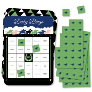 big dot of happiness kentucky horse derby - bar bingo cards and markers - horse race party bingo game - set of 18