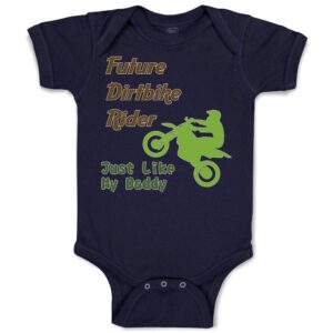 cute rascals baby bodysuit future dirt bike rider just like my daddy riding boy & girl baby clothes funny cotton navy design only 6 months