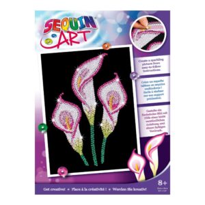 sequin art purple calla lily, sparkling arts and crafts kit; creative crafts for adults and kids