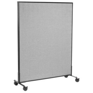 global industrial 48-1/4"w x 63" h mobile office partition panel, gray