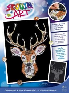 sequin art blue stag head, sparkling arts and crafts kit; creative crafts for adults and kids