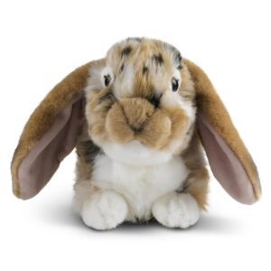 living nature brown dutch lop eared rabbit stuffed animal | fluffy rabbit animal | soft toy for kids | 10 inches