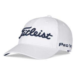 titleist mens titleist men s tour performance hat, white/navy, small-medium us