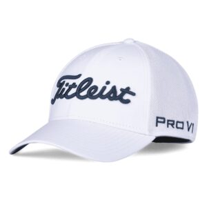 titleist mens titleist men s tour sports mesh hat, white/navy, small-medium us