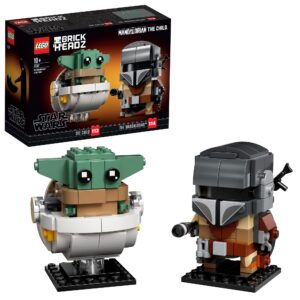 lego brickheadz star wars the mandalorian & the child 75317 building kit, fun building toy for kids and any star wars fan featuring buildable the mandalorian and the child figures (295 pieces)