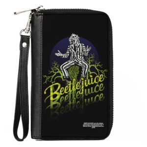 buckle-down women's pu zip around wallet rectangle-beetlejuice, 7.5"x4.5"