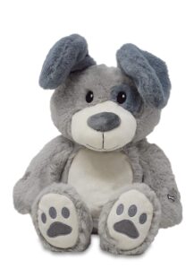 cuddle barn | peek & play parker 11" gray puppy animated stuffed animal plush toy | plays every kids favorite and first game peek a boo | and sings peek a boo song