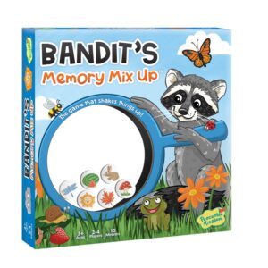 peaceable kingdom bandit’s memory mix-up - memory game for kids - great for single players, big & small groups - ages 3 & up