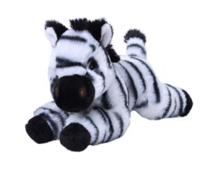 wild republic ecokins mini zebra stuffed animal 8 inch, eco friendly gifts for kids, plush toy, handcrafted using 7 recycled plastic water bottles, 24810