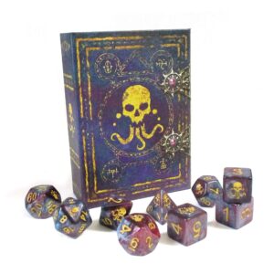 seal of yog-sothoth polyhedral set: nebula - deep space and gold