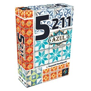 5211 azul edition card game - fast-paced fun with azul-inspired artwork, strategy game, fun family game for kids and adults, ages 8+, 2-5 players, 20-30 minute playtime, made by plan b games