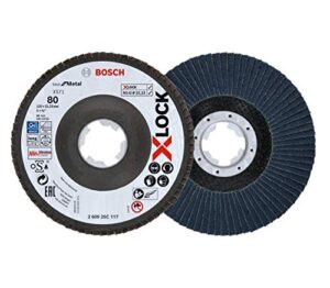 bosch professional 260925c117 flap disc (x-lock, Ø 125 mm, grit size k80, bore Ø 22.23 mm, angle grinder accessories)