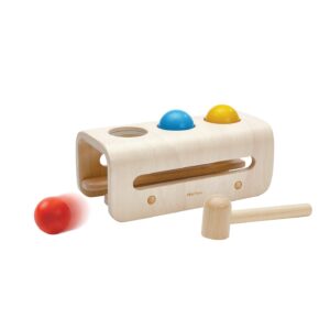 plantoys wooden hammer balls pounding and hammering toy (5396) | sustainably made from rubberwood and non-toxic paints and dyes