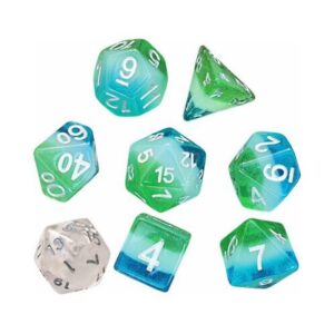 rpg dice set (7): blue hawaiian