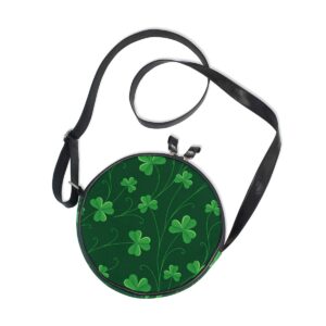 purse round crossbody bag for women st patrick's day shamrock circle purse clutch