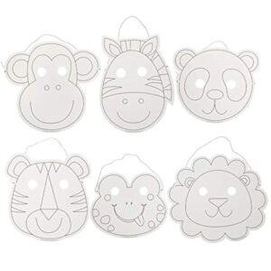 playside creations 10 animal masks bulk - pig, horse, cow, sheep, goat - party favors - 10 count