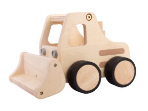 guidecraft wooden front loader: vehicle play set, kids learning and educational dramatic play toy