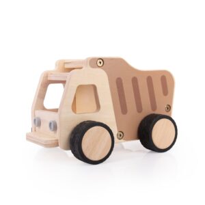 guidecraft wooden dump truck: vehicle play set, kids learning and educational dramatic play toy