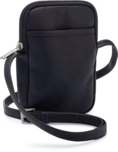 le donne leather cinder smartphone crossbody (black)