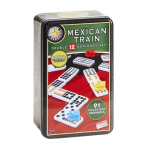 the mexican train dominoes - 91 color dot double 12 dominoes