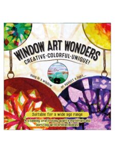 window art kit create 2 unique designs! creative colorful suncatcher craft kit. all abilities/ages, children/kids/teens/adults. make your own and share the fun! window art wonders by baggy wrinkl