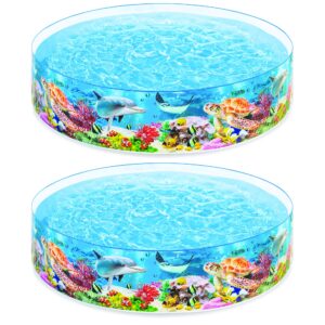 intex 58472ep snapset kiddie 8 x 8 foot instant backyard swimming pool for kids 3 years old and up with repair patch, deep sea blue (2 pack)