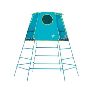 tp toys explorer 2 climbing set jungle gym with platform and tent, blue, 850