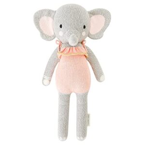 cuddle + kind eloise the elephant little 13" hand-knit doll – 1 doll = 10 meals, fair trade, heirloom quality, handcrafted in peru, 100% cotton yarn