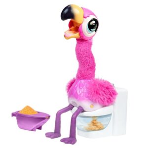 little live pets gotta go flamingo | interactive plush toy that eats, sings, wiggles, poops and talks (batteries included) | reusable food. ages 4+, multicolor (26222)