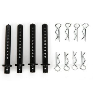 rc car shell column, 4pcs remoted control model car accessory rc car shell column standoff pillar with 8pcs r pins for scx10 1/10 rc crawler kids toy car upgrade parts(black) car model accessories