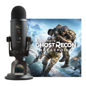 blue streamer bundle with blackout yeti usb microphone & tom clancy’s ghost recon breakpoint pc digital standard version