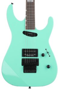 esp 6 string ltd mirage deluxe '87 electric guitar, turquoise, right, (lmiragedx87turq)