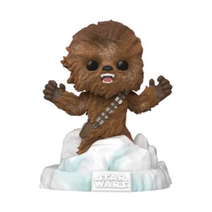 pop funko deluxe star wars: battle at echo base series action figure chewbacca (flocked), amazon exclusive, figure 3 of 6