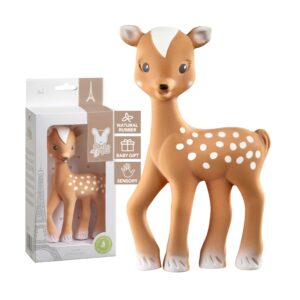 sophie la girafe | fanfan the fawn | teether friend to sophie la girafe | natural rubber | designed for teething babies | awaken all 5 senses | easy to clean