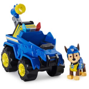 paw patrol, dino rescue chase’s deluxe rev up vehicle with mystery dinosaur figure