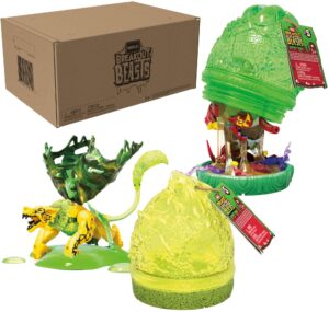 mega construx breakout beasts bundle, mystery eggs with slime for kids (amazon exclusive)