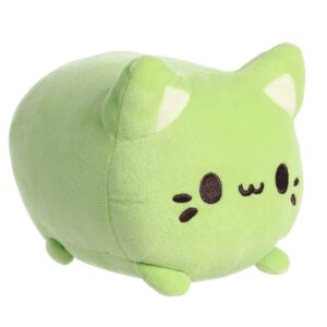 aurora® enchanting tasty peach® green tea meowchi stuffed animal - bright & colorful design - showpiece plush - green 7 inches