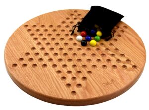 14 inch solid oak wooden chinese checkers board game