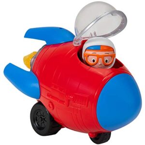 blippi rocket ship - mini vehicle with freewheeling features including 2” classic character toy figure - imaginative play for toddlers, young children, preschoolers