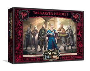 cmon a song of ice and fire tabletop miniatures targaryen heroes i box set - lead legendary heroes in battle, strategy game for adults, ages 14+, 2+ players, 45-60 minute playtime, made by cmon