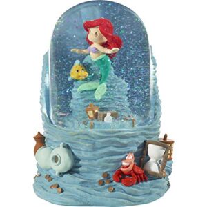 precious moments 201114 disney showcase the little mermaid sea treasures ariel resin/glass musical snow globe