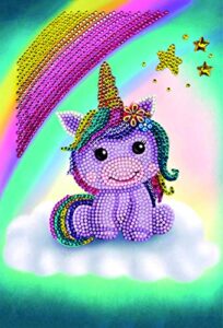 crystal art diamond painting notebook - unicorn smile notebook kit - create a sparkling notebook cover using crystals - for ages 8 and up