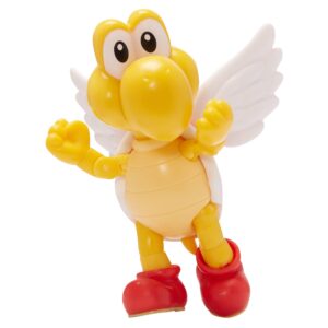 super mario collectible red para koopa troopa 4" poseable articulated action figure with wings accessory, perfect for kids & collectors alike! for ages 3+