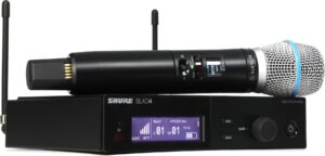 shure slxd24/b87a digital wireless microphone system - includes slxd2 handheld transmitter with beta 87a vocal mic capsule and slxd4 single channel rack mount receiver | g58 band (slxd24/b87a-g58)