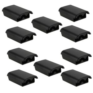 much 10 pack black battery cover shell cases kit compatible with microsof xbox 360 wireless controller