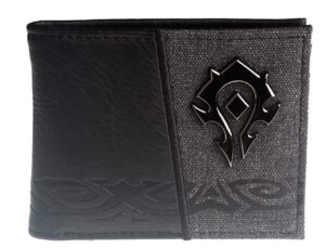 uuc wow horde metal logo leather bi fold wallet