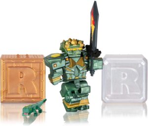 roblox celebrity collection - fantastic frontier: gold corrupted knight + two mystery figure bundle [includes 3 exclusive virtual items]