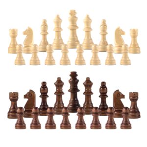 amerous magnetic wooden chess pieces, 2.2" king staunton wood chessmen pieces only, with 2 storage bags, gift packaging, replacement of missing pieces